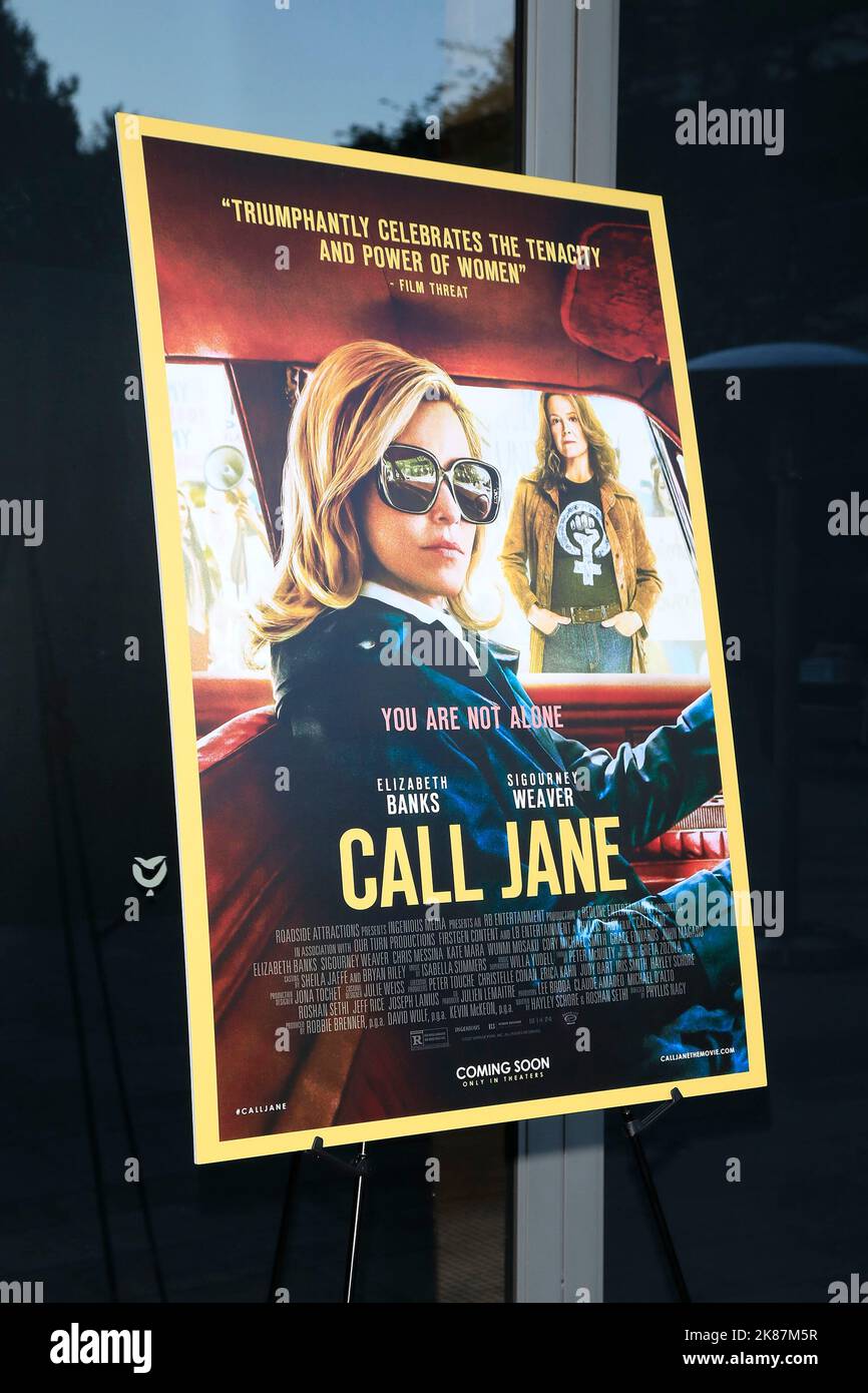LOS ANGELES - OCT 21: Poster at the Call Jane Premiere at the Skirball ...