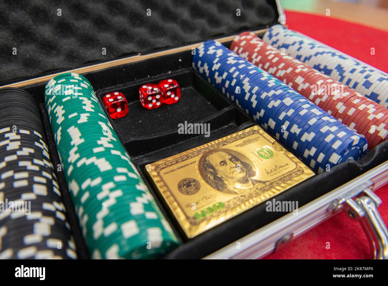 Poker cards pair dices over hi-res stock photography and images - Alamy
