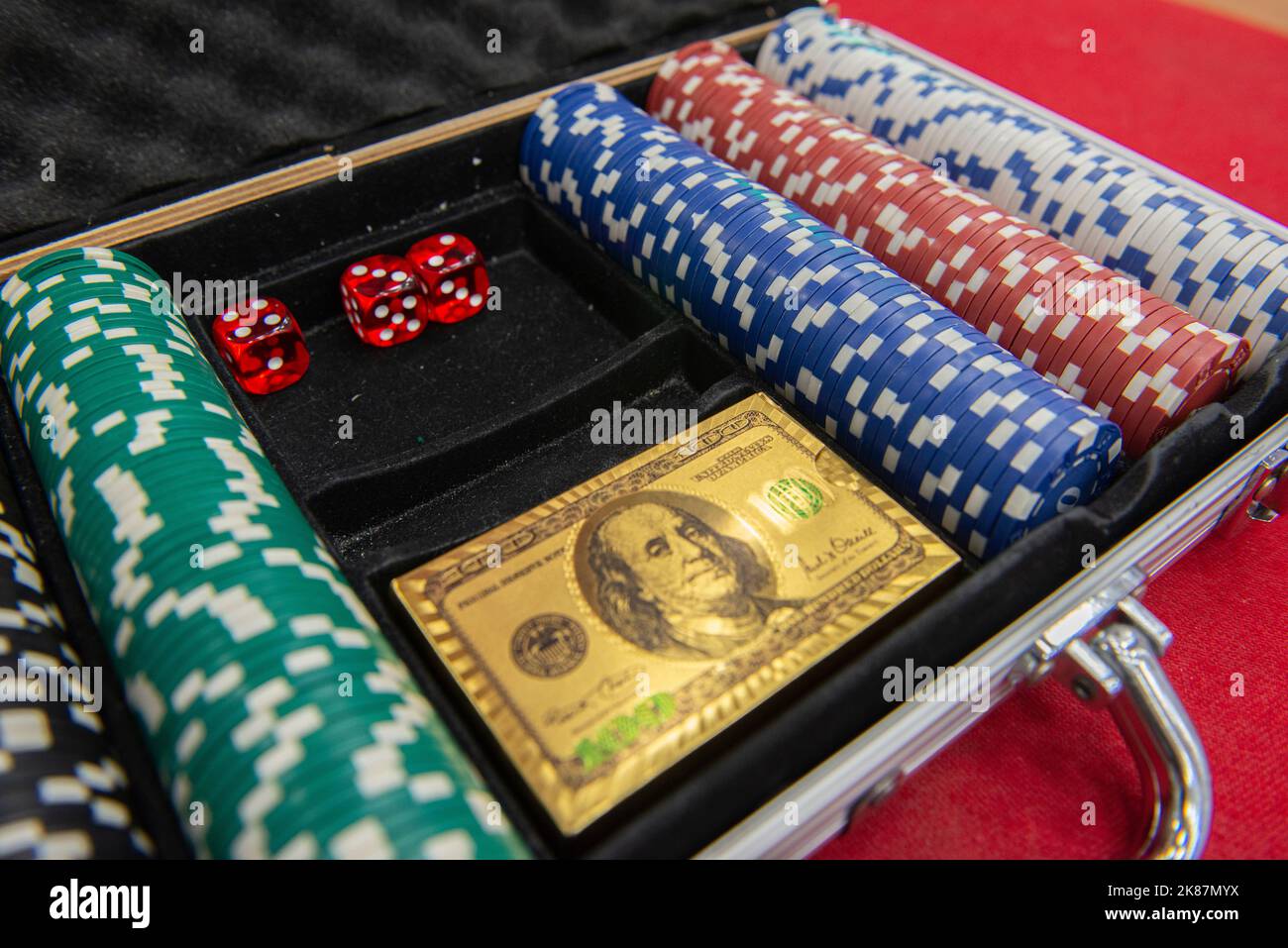 Poker cards pair dices over hi-res stock photography and images - Alamy
