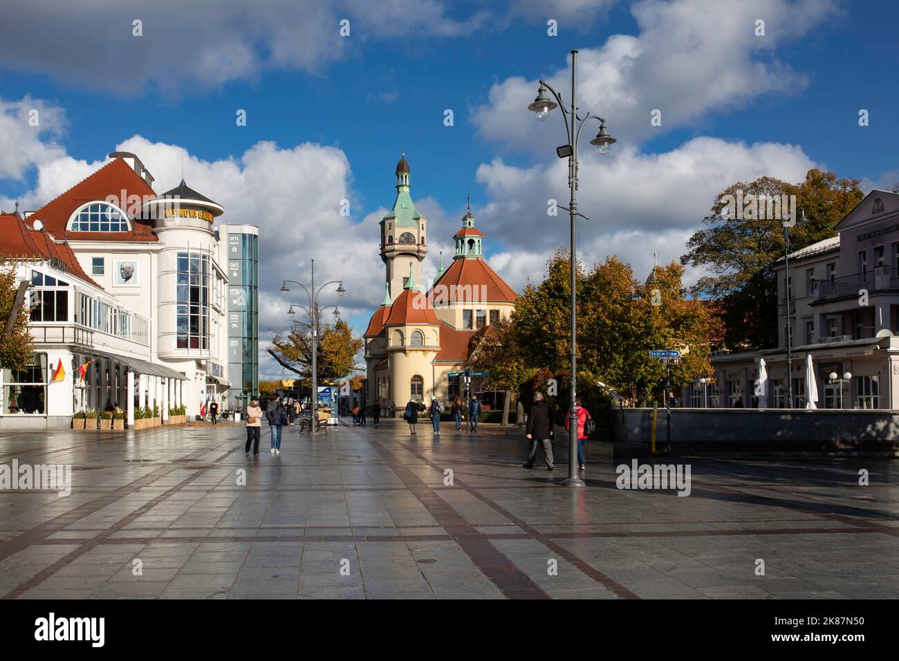 Sopot, Poland - Old lighthouse tower, town centre close to pier and ...