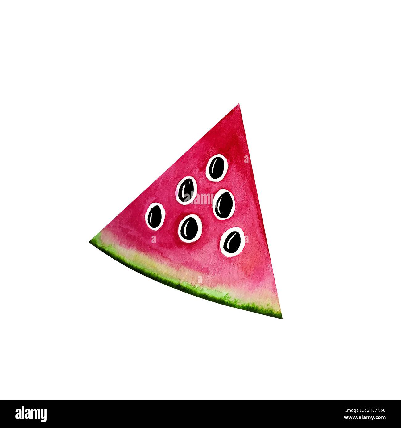 Stylized watermelon slice. watercolor illustration. delicious ...
