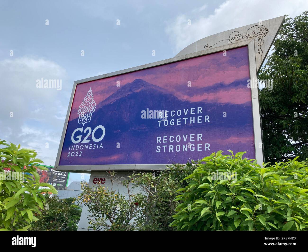 Denpasar, Indonesia. 19th Oct, 2022. A poster for the G20 summit at ...
