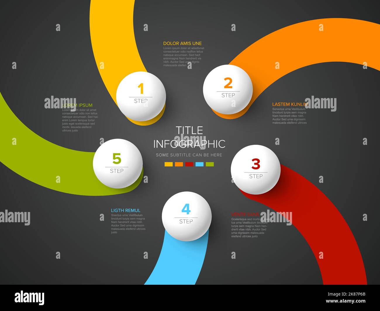 Vector light multipurpose Infographic template made from five color ...