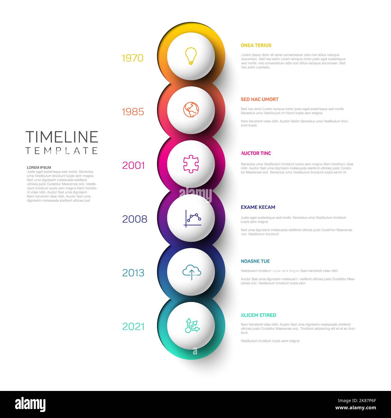 Vector vertical Infographic Company Milestones Timeline Template with ...
