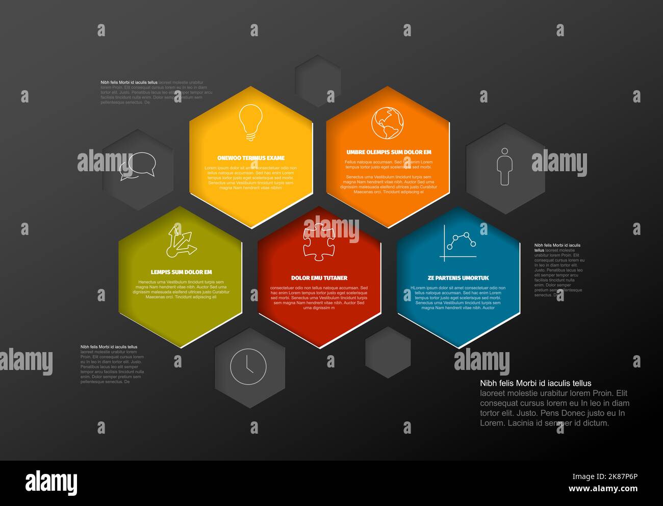 Vector dark Minimalist colorful Infographic report template with color ...