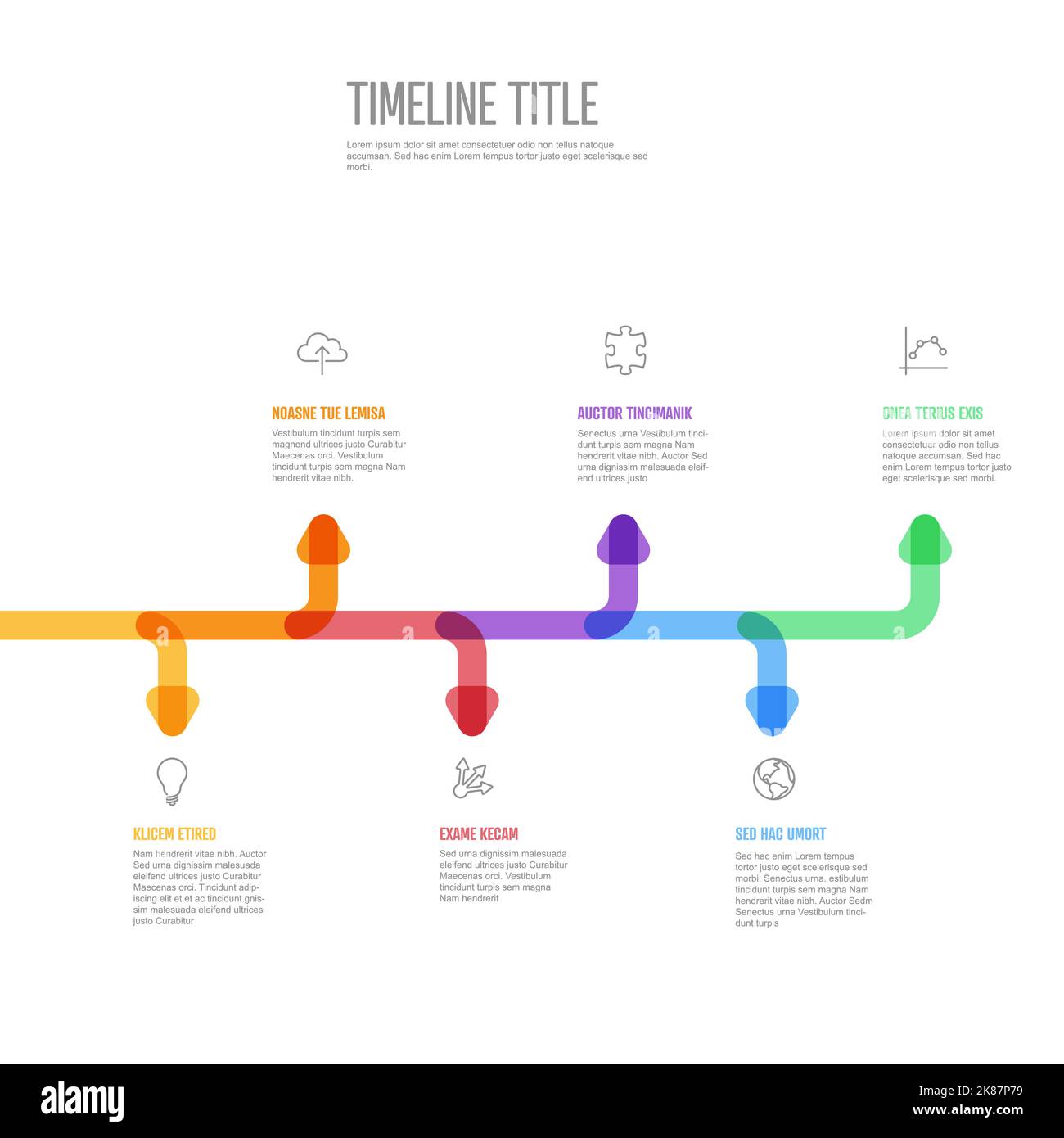 Vector Infographic Company Milestones Timeline Template. Light thick ...