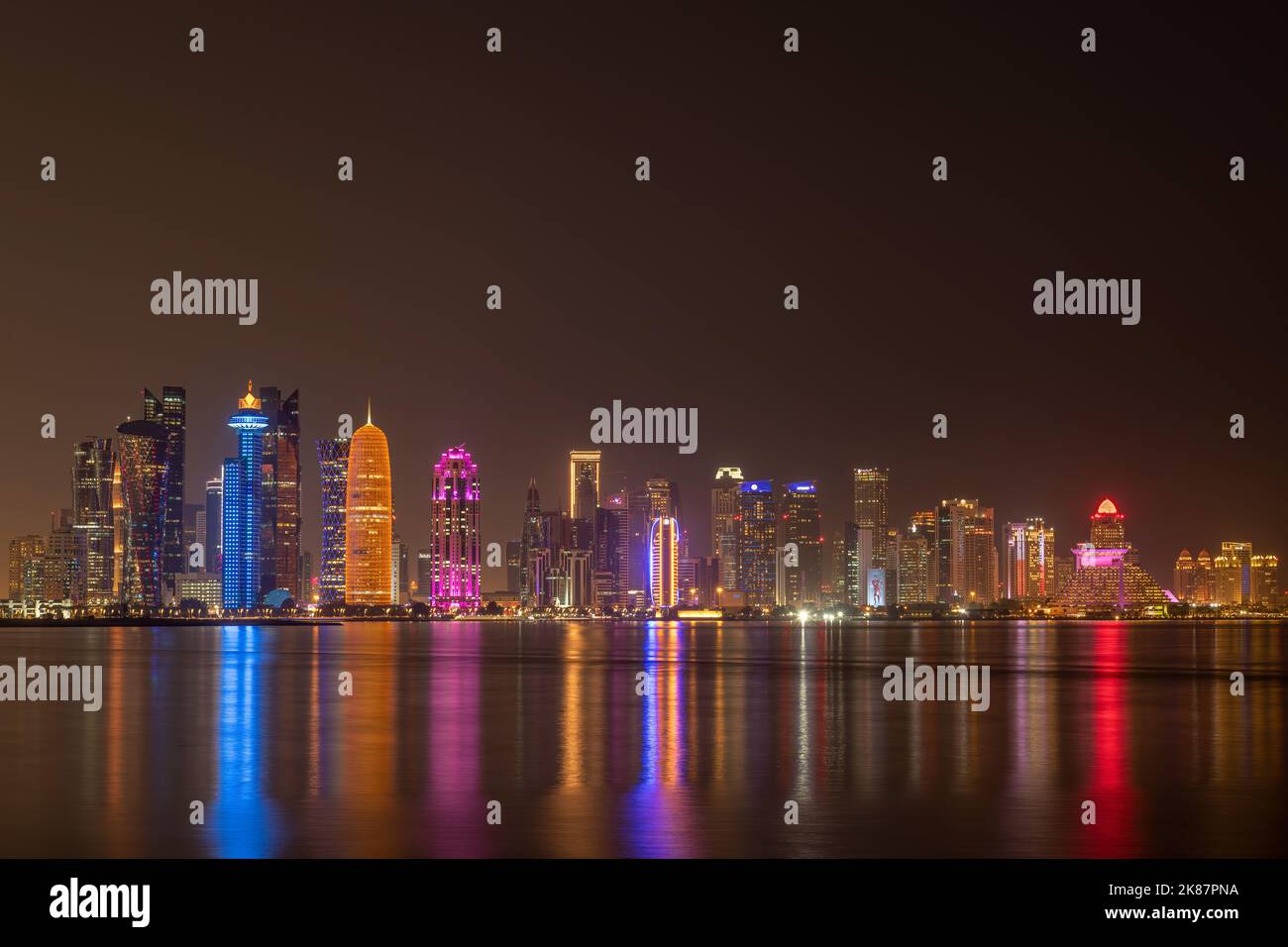 The Panoramic skyline of Doha city . Doha Buildings and landmark Stock ...