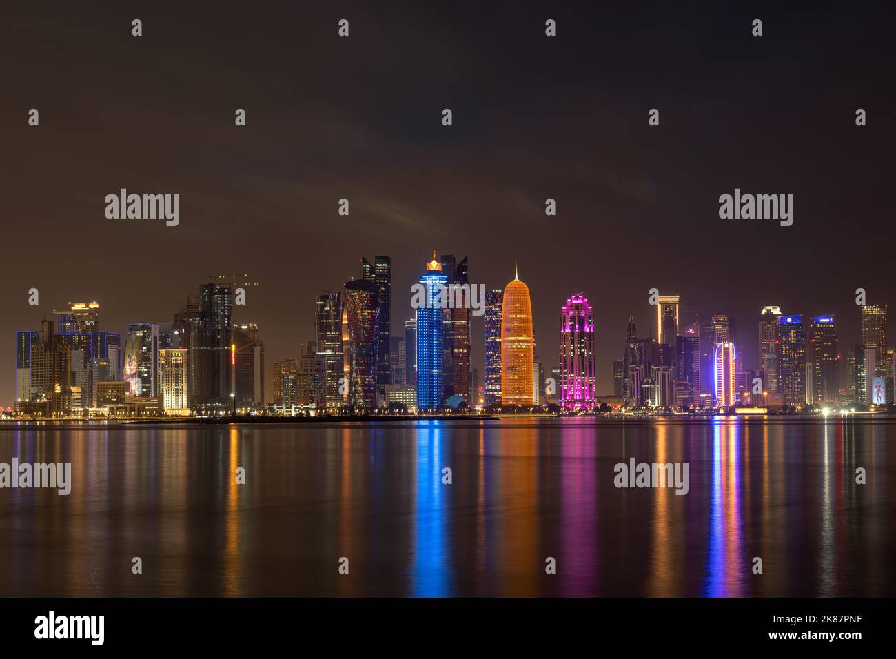 The Panoramic skyline of Doha city . Doha Buildings and landmark Stock ...