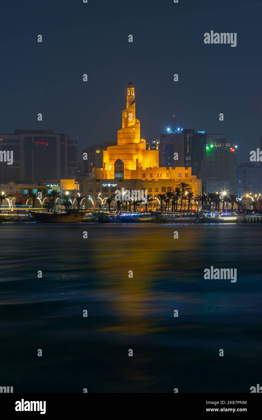 Fanar Mosque view from Doha Corniche Stock Photo - Alamy