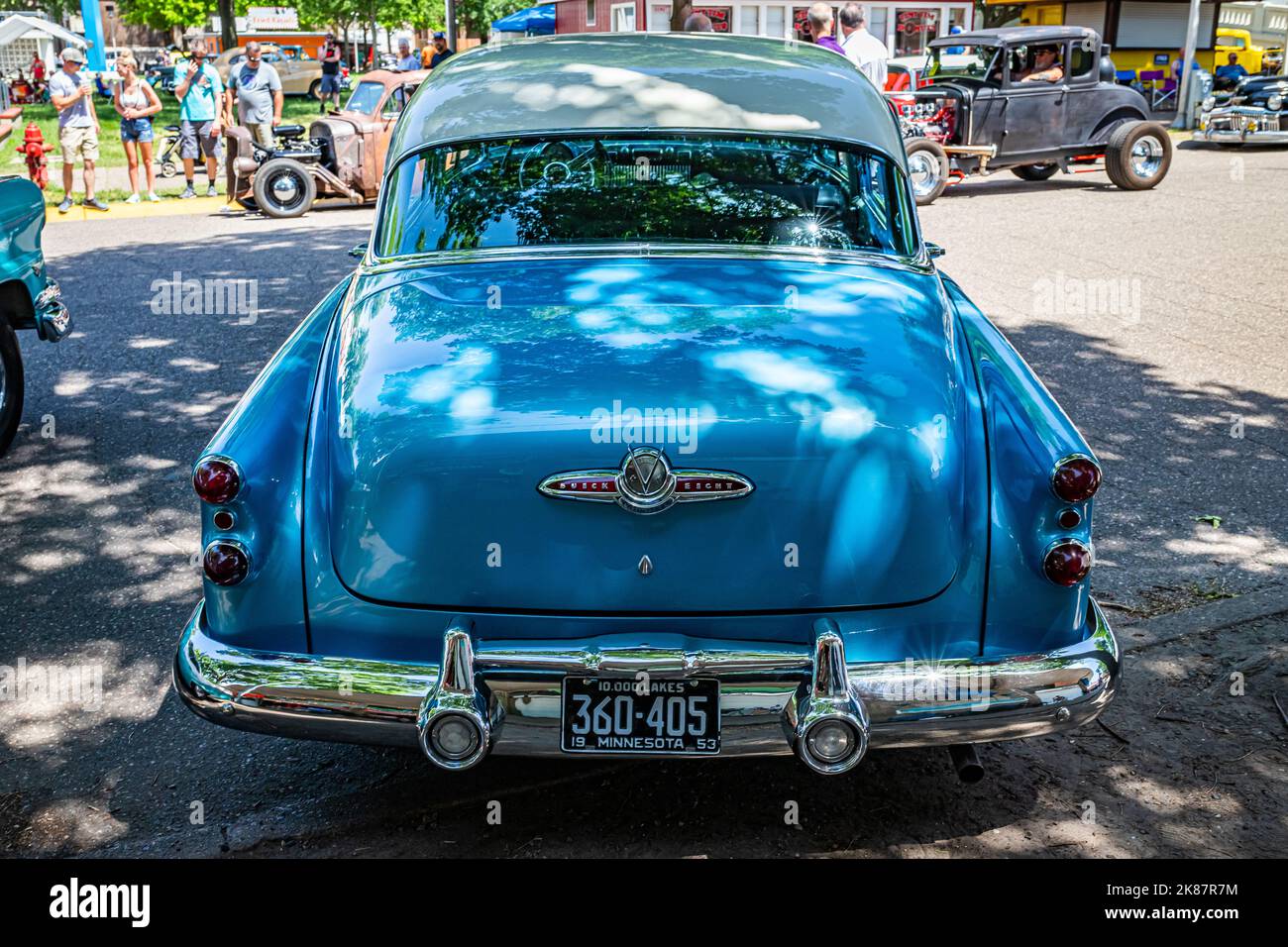 Falcon Heights, MN - June 19, 2022: High perspective rear view of a ...