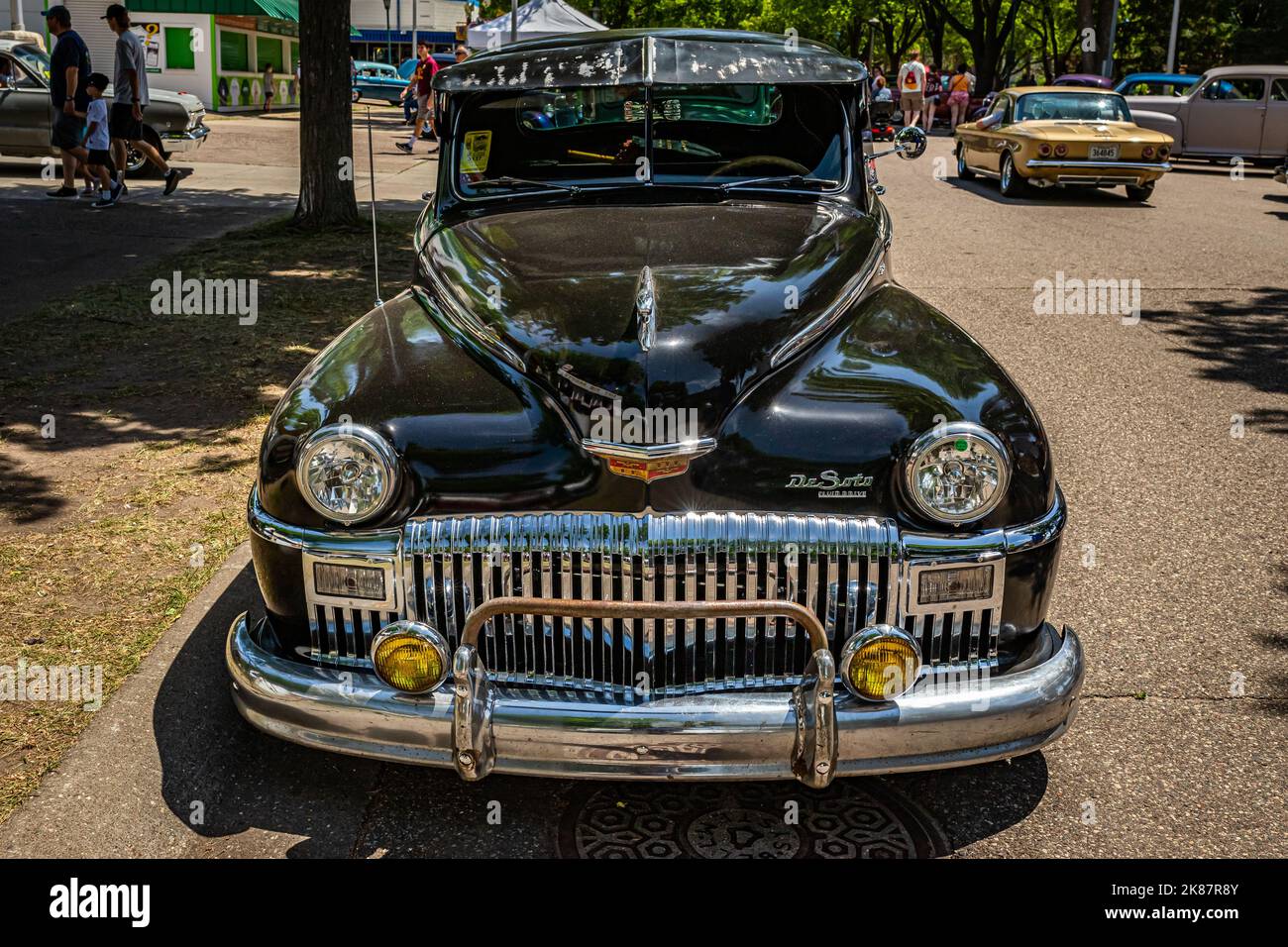 Falcon Heights, MN - June 19, 2022: High perspective front view of a ...