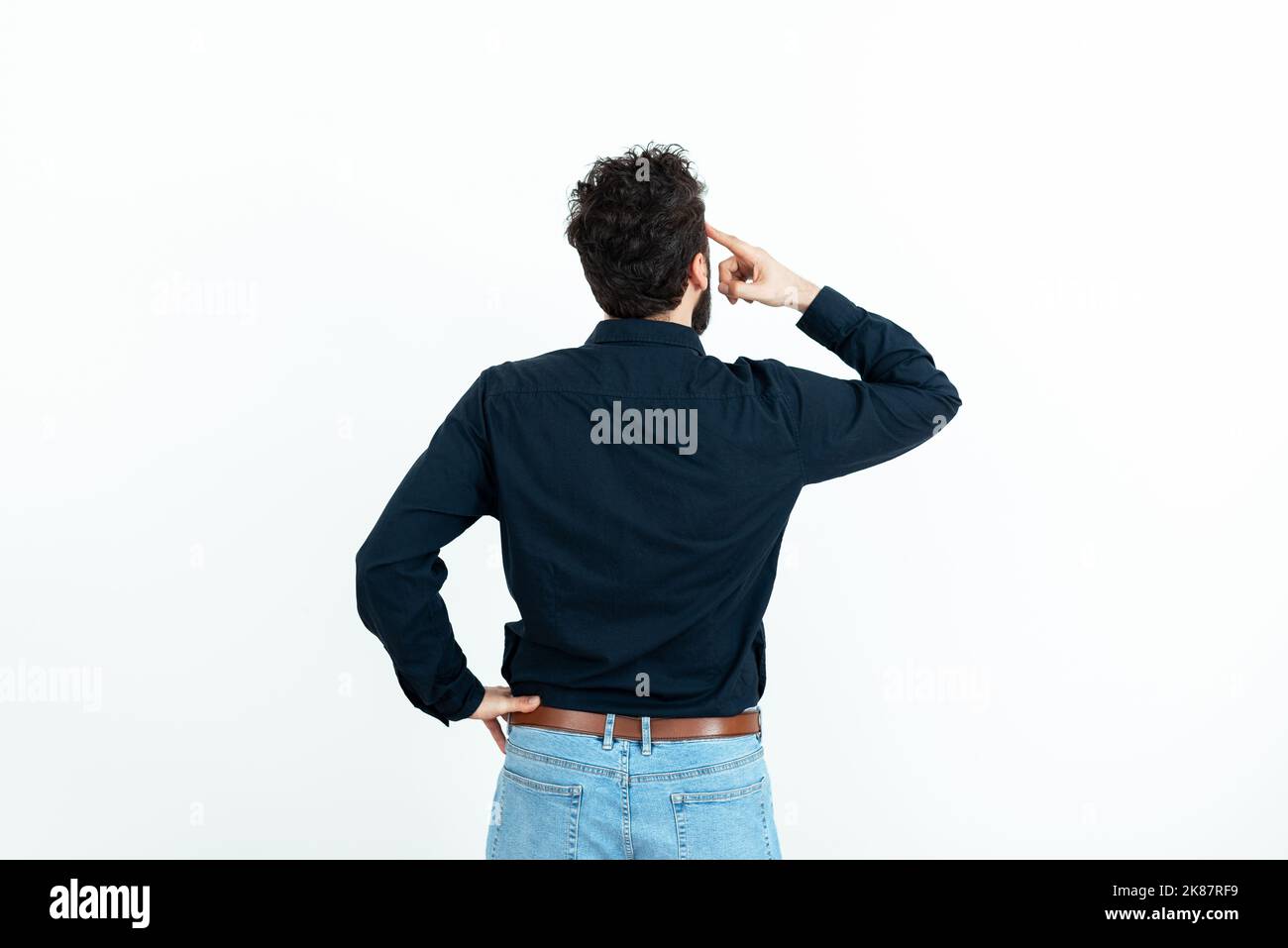 Man Standing Backwards Coming Up With New Amazing Ideas. Businessman ...