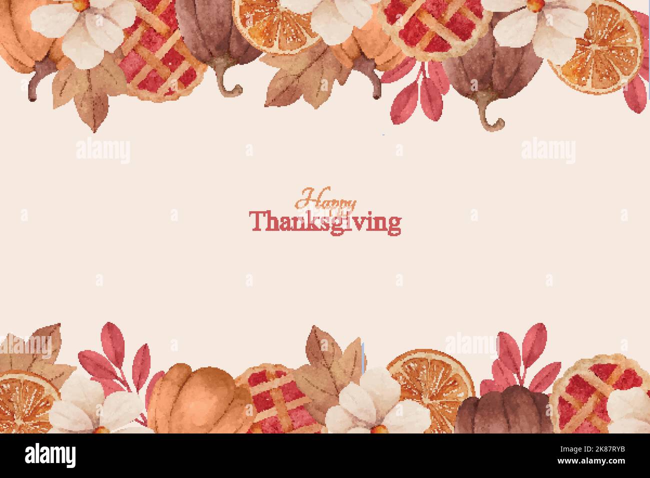 watercolor thanksgiving background vector design illustration Stock ...