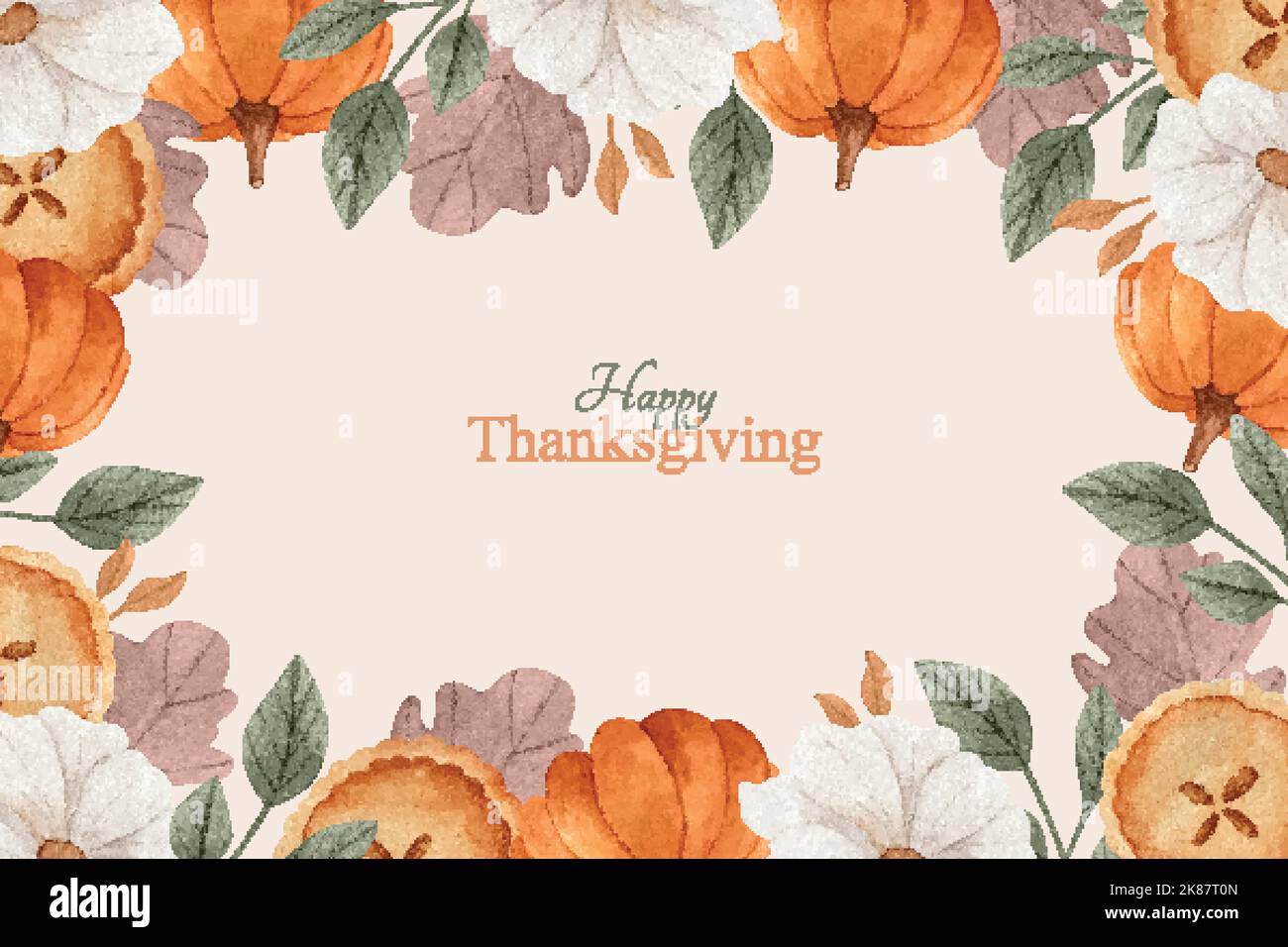 watercolor thanksgiving background vector design illustration Stock ...
