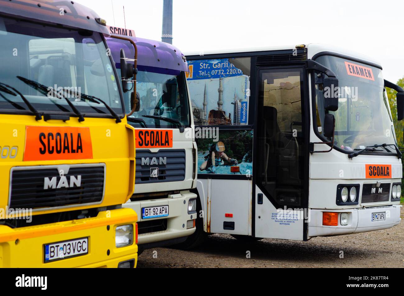 Driving school (scoala) sign, romanian driving school car sign. Truck ...