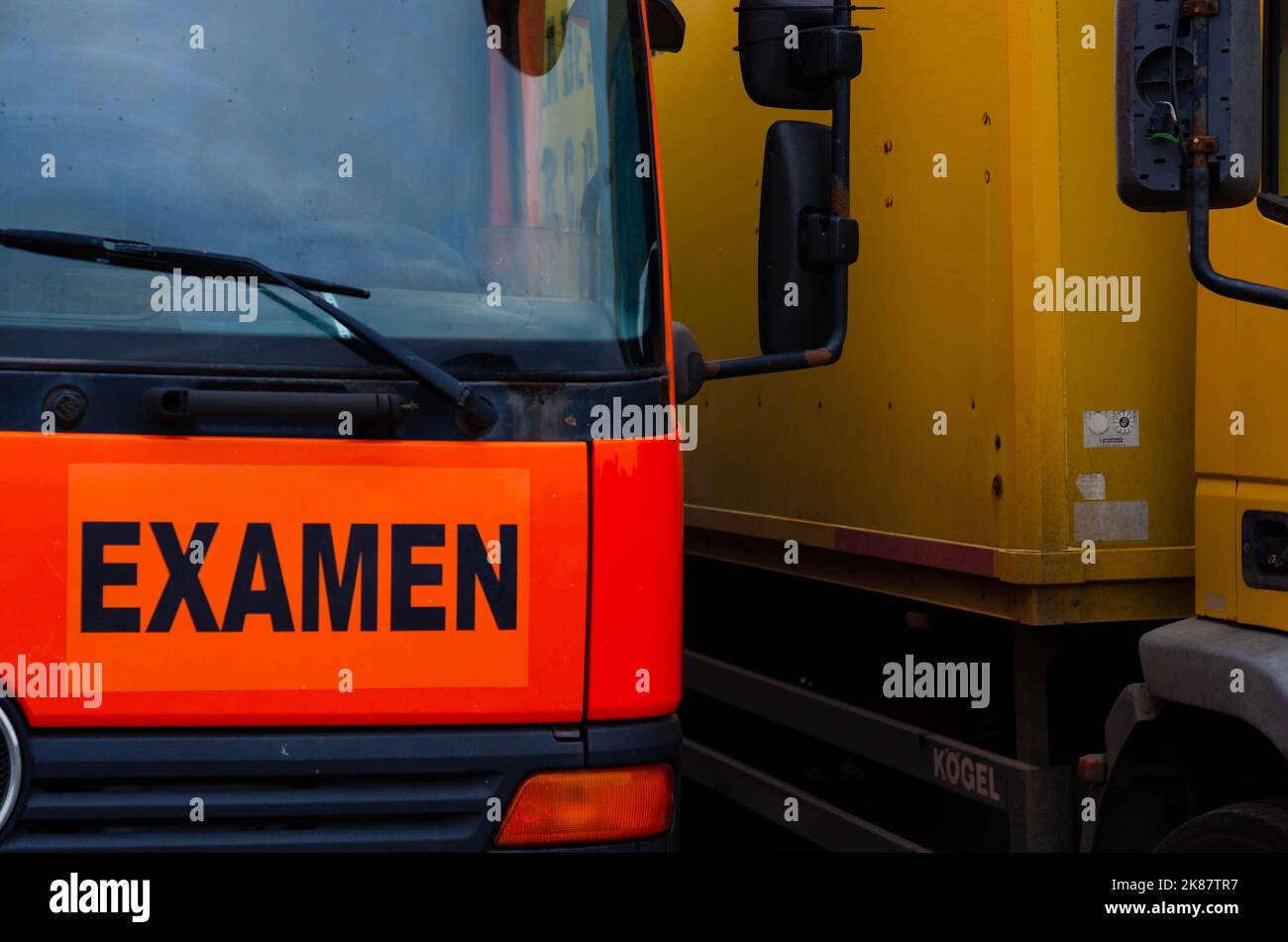 Driving school (scoala) sign, romanian driving school car sign. Truck ...