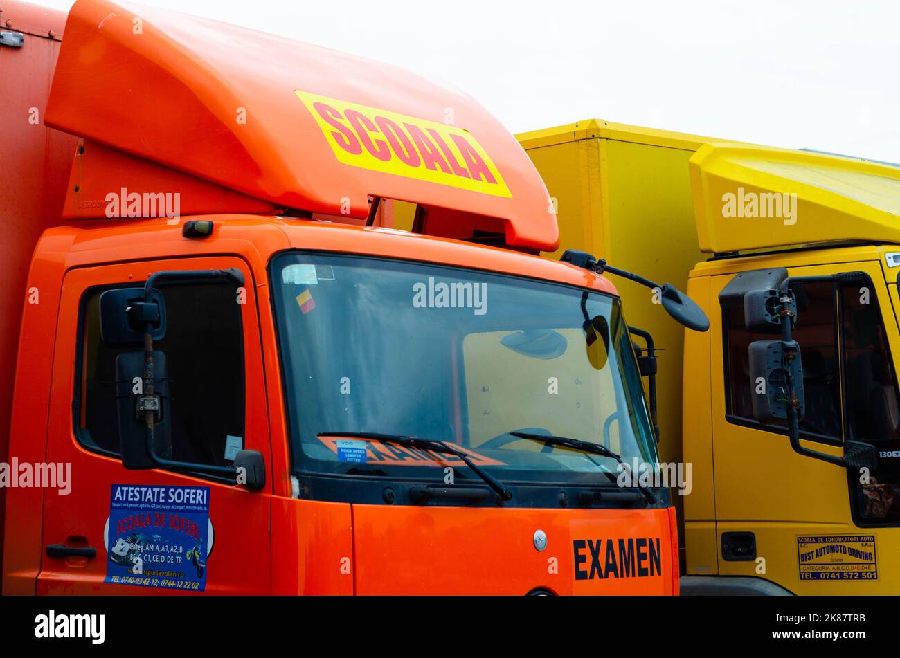 Driving school (scoala) sign, romanian driving school car sign. Truck ...