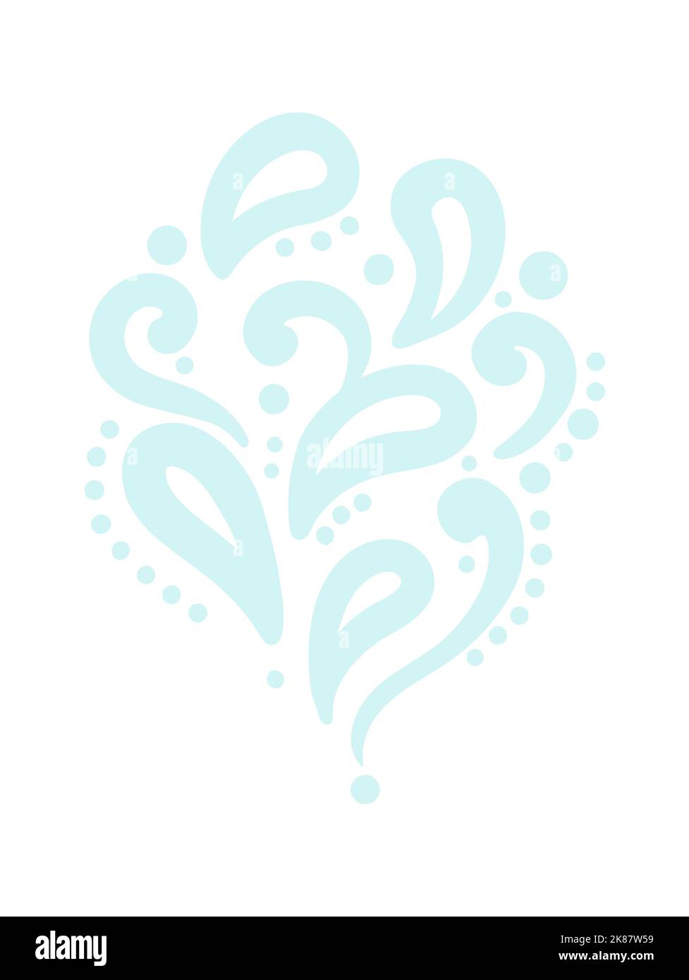 Abstract smoke element. Hand drawn, sketch style, blue color. Outline ...