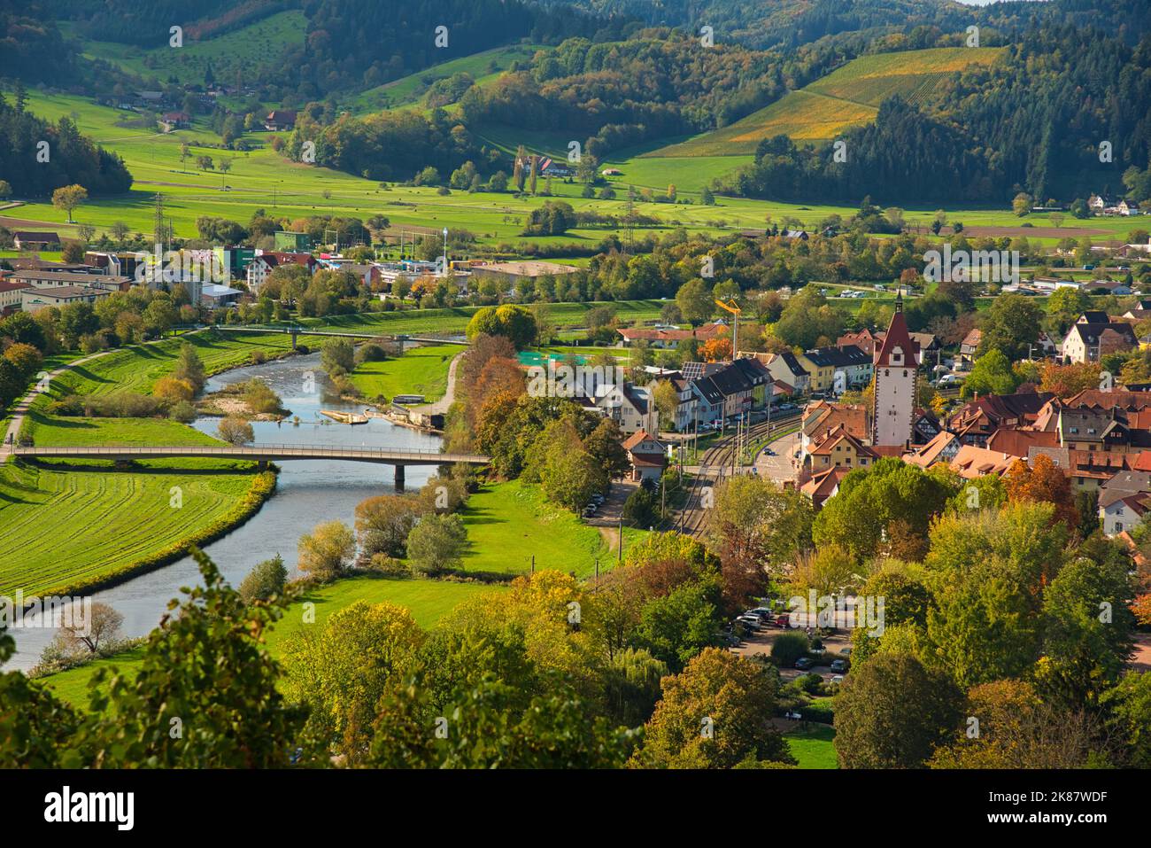 autumn time in the black forest in germany in the heights of Gengenbach ...
