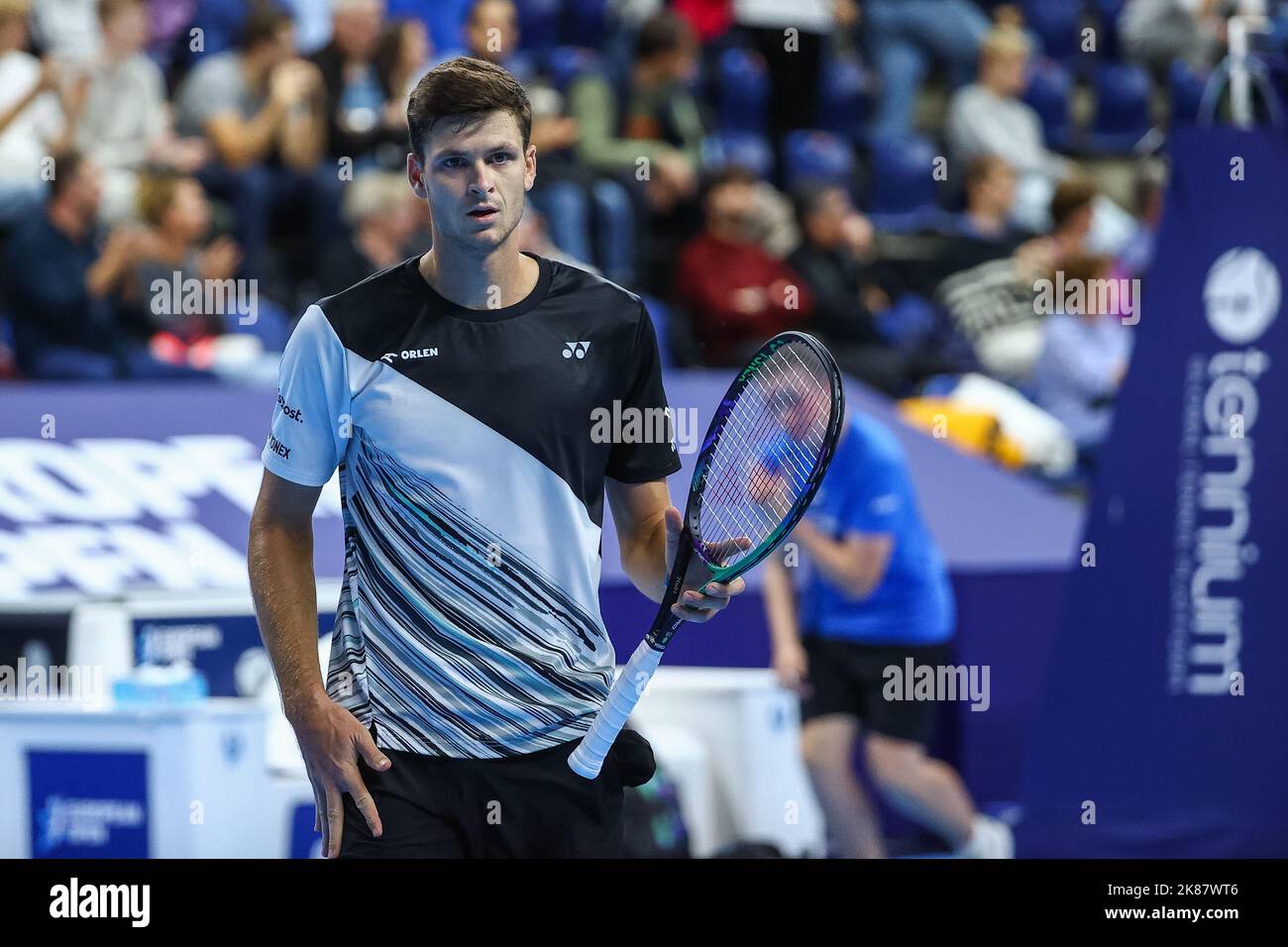Polish Hubert Hurkacz pictured in action during the men's single ...