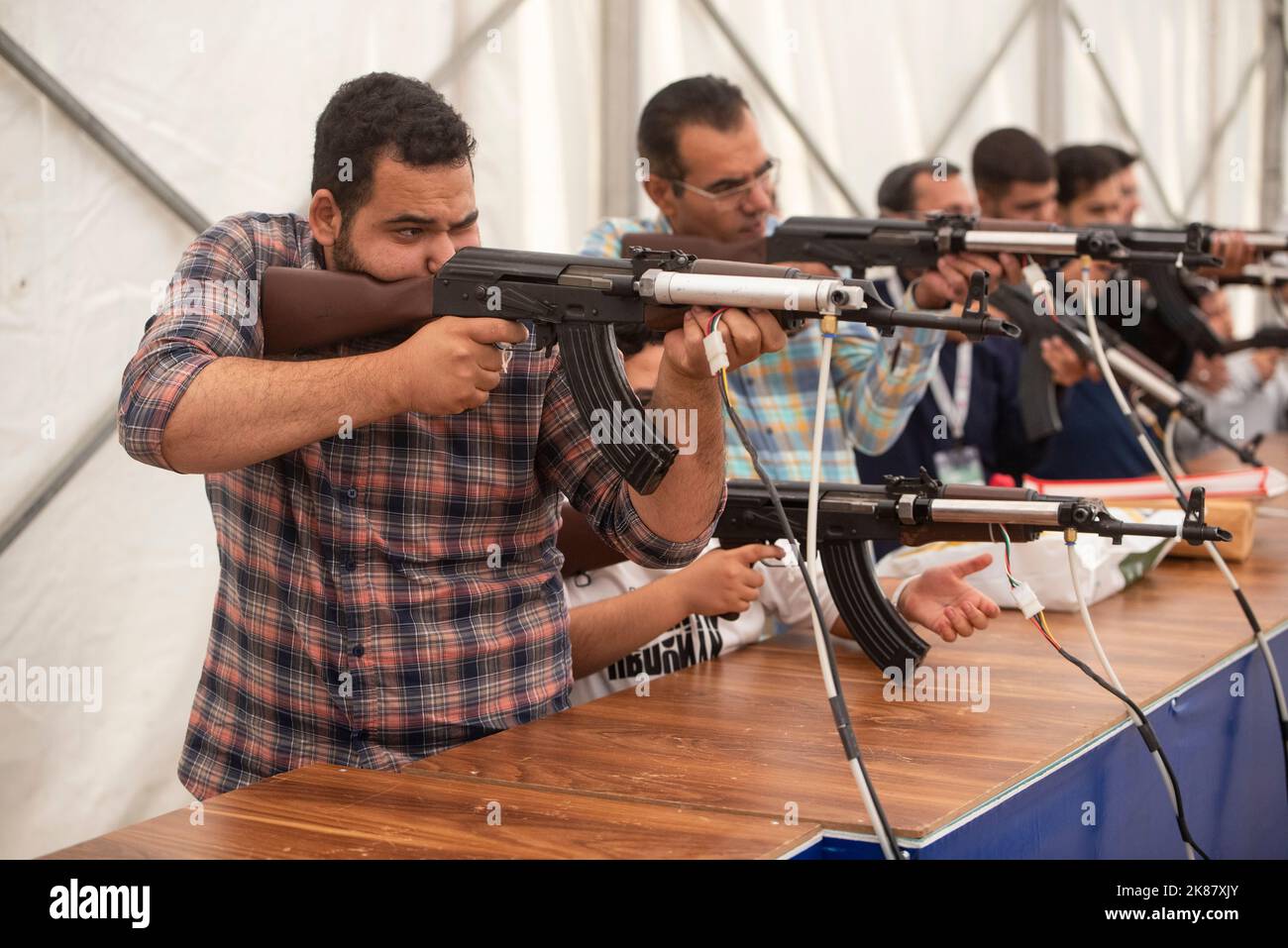 Tehran, Iran. 20th Oct, 2022. A man practice shooting with shooting ...