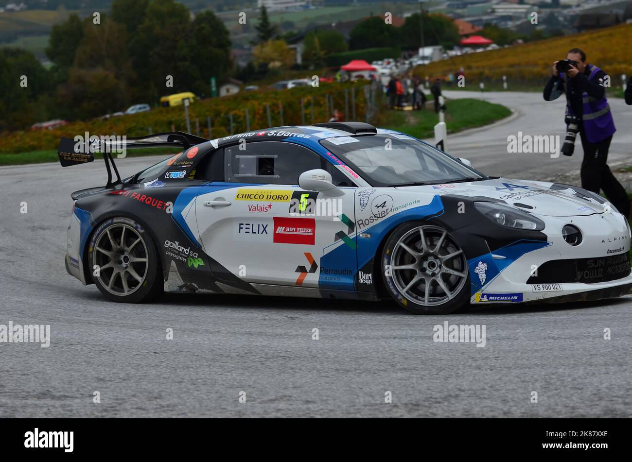 CHALAIS, SWITZERLAND - OCTOBER 15: Pinto and Barras in their Renault ...