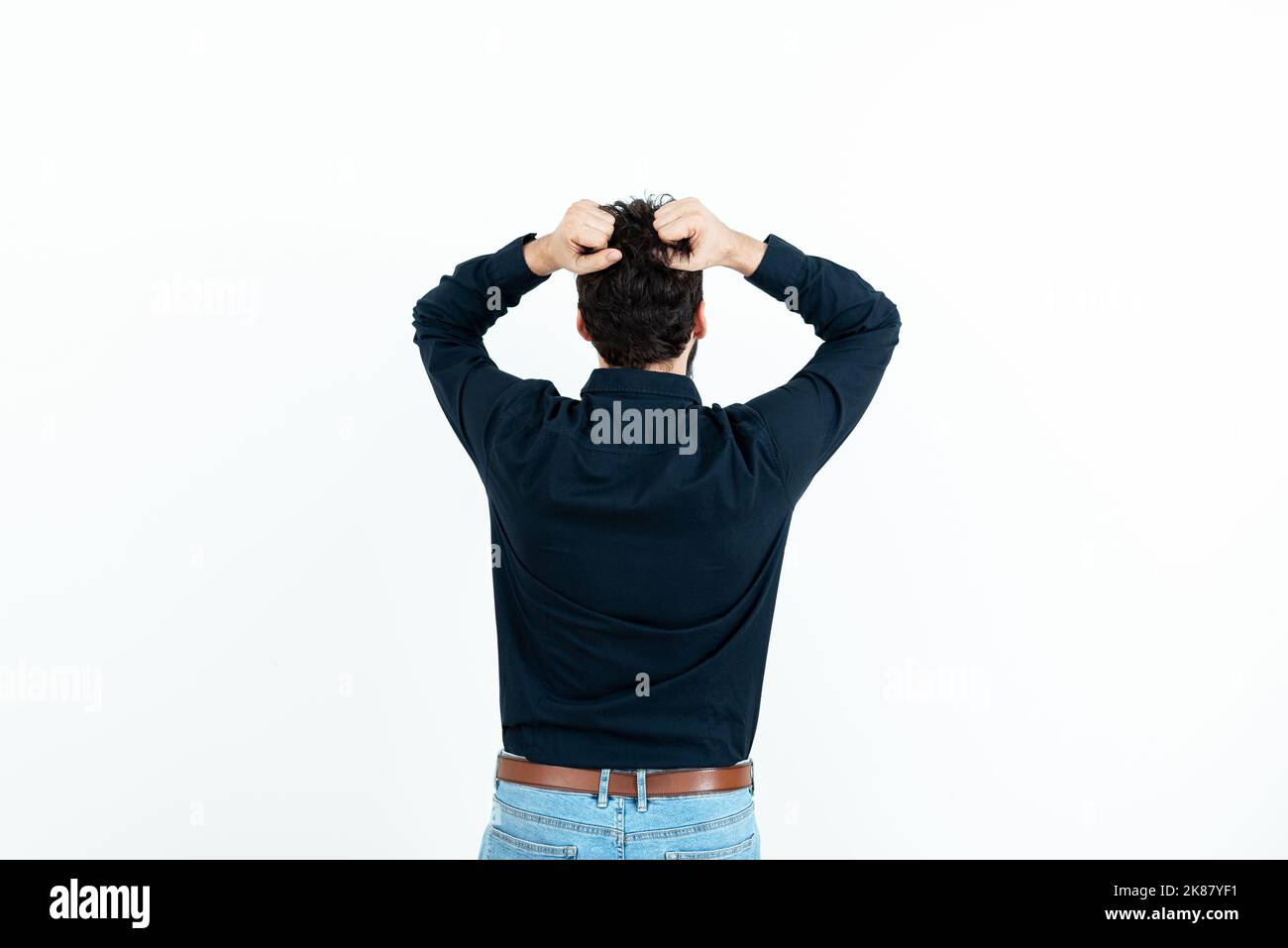 Man Standing Backwards Coming Up With New Amazing Ideas. Businessman ...