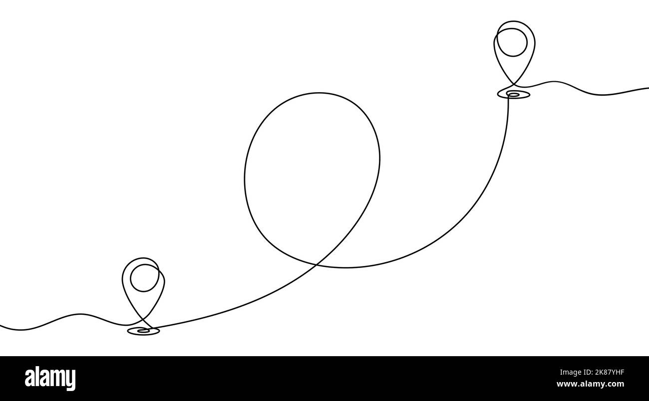 Map pin line background. One line drawing background. Continuous line ...