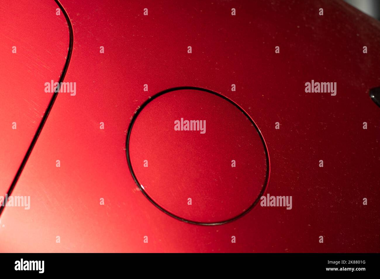 Hole for gasoline. Round gas tank. Protection cover in transport. Round ...