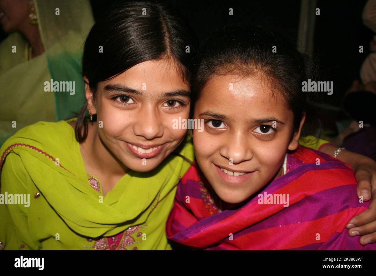 Young Pakistani girls in typical Pakistani dress, Chakwal, NWFP ...
