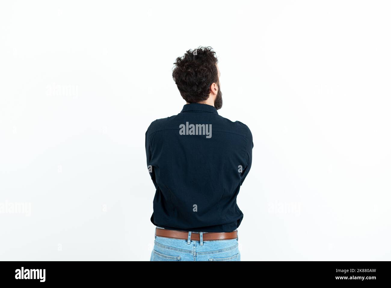 Man Standing Backwards Coming Up With New Amazing Ideas. Businessman ...