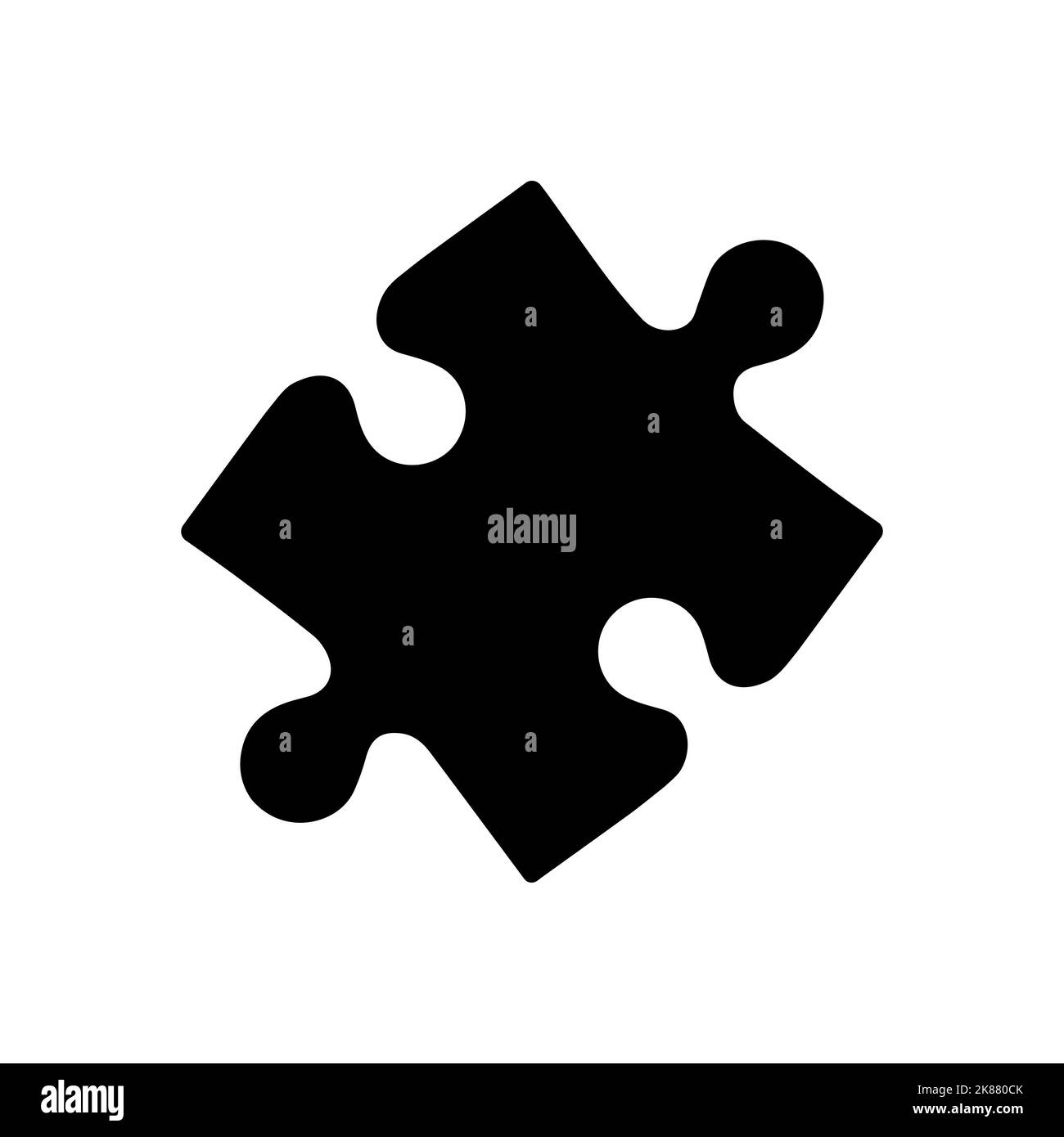 Puzzle piece icon. Black silhouette of jigsaw. Vector illustration ...