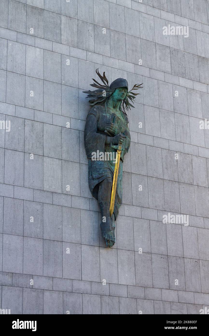 The Statue of the goddess of justice on the wall of the Judiciary ...