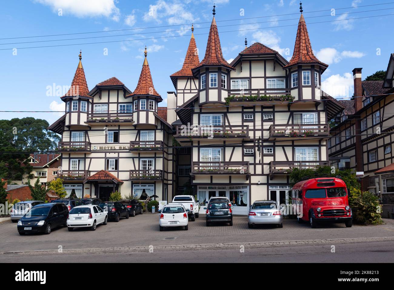 A typical hotel facade in Gramado, Rio Grande do Sul, Brazil Stock ...