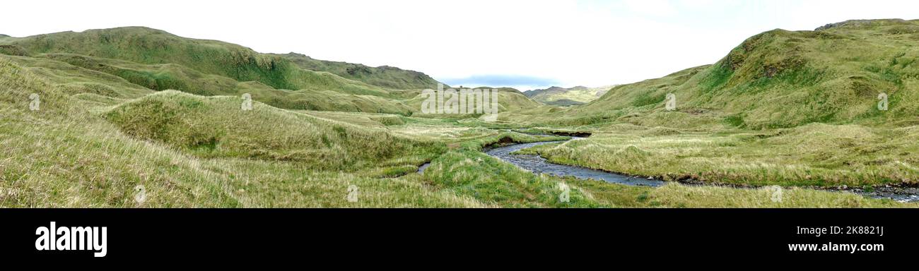 A panoramic shot of the Finger Bay in Adak Island, Alaska Stock Photo ...