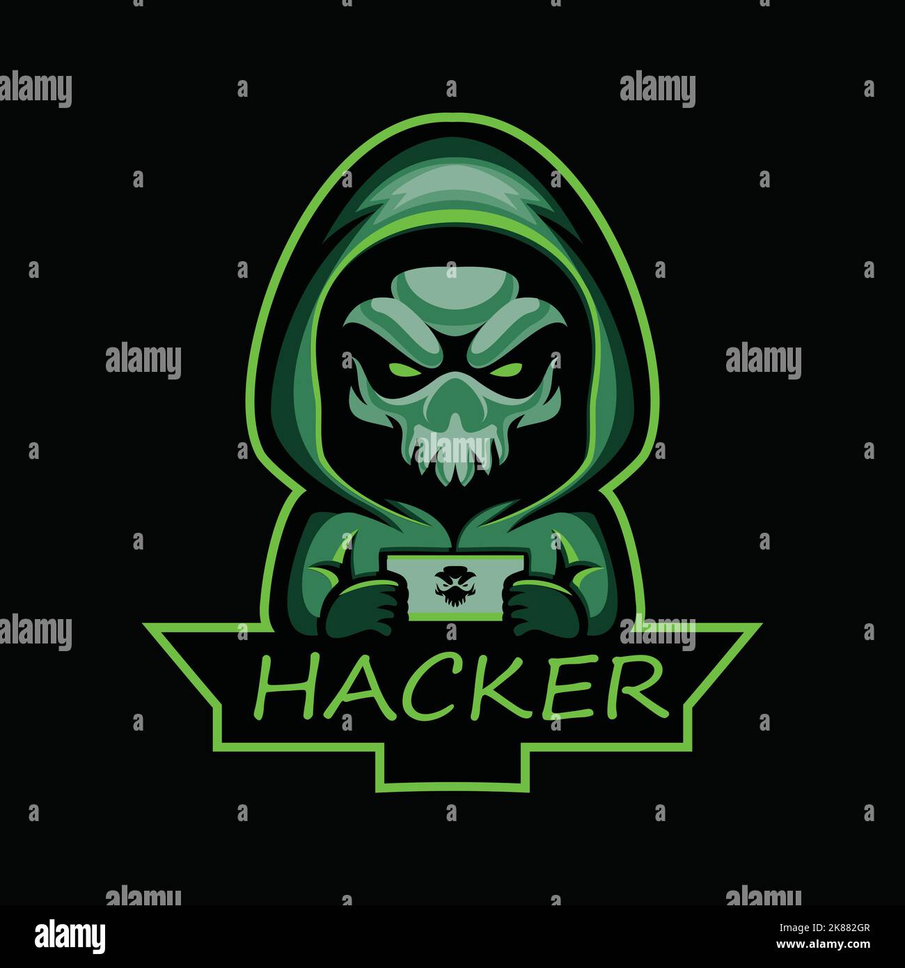 A ghost hacker logo design in red and black Stock Vector Image & Art ...