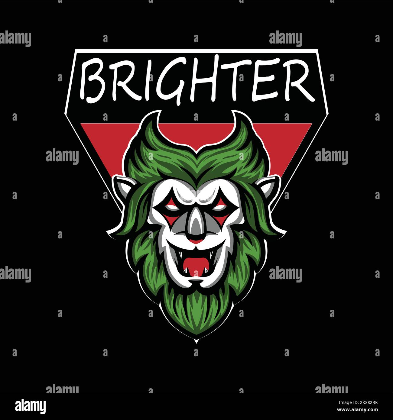 An icon with a evil clown character and an editable name isolated on a ...