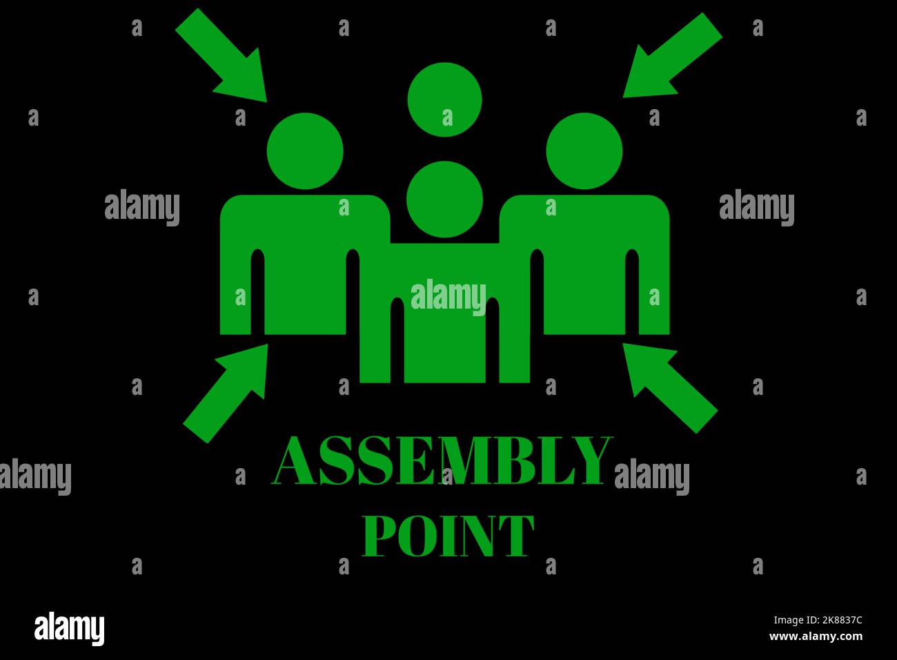 A Fire Assembly Point Signage Illustration Design Emergency Evacuation ...