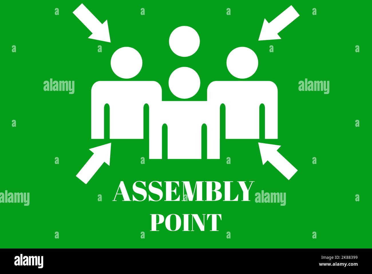 A Fire Assembly Point Signage Illustration Design Emergency Evacuation ...