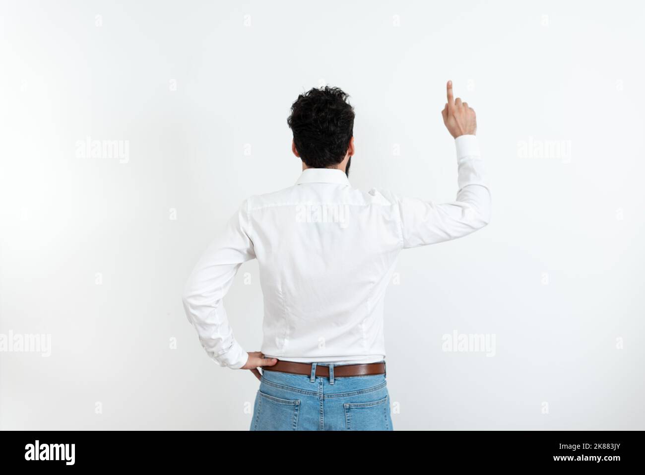 Man Standing Backwards Coming Up With New Amazing Ideas. Businessman ...