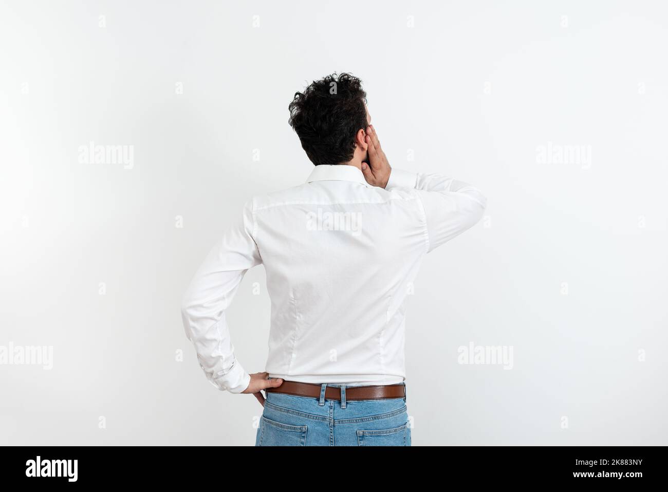 Man Standing Backwards Coming Up With New Amazing Ideas. Businessman ...