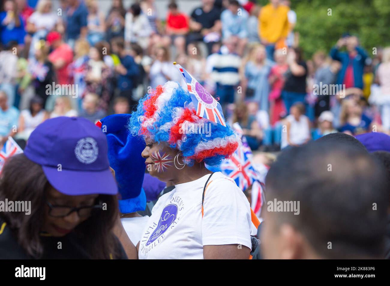 Revellers with Union flags gather in Trafalgar Square, central London, on the first day of the ...