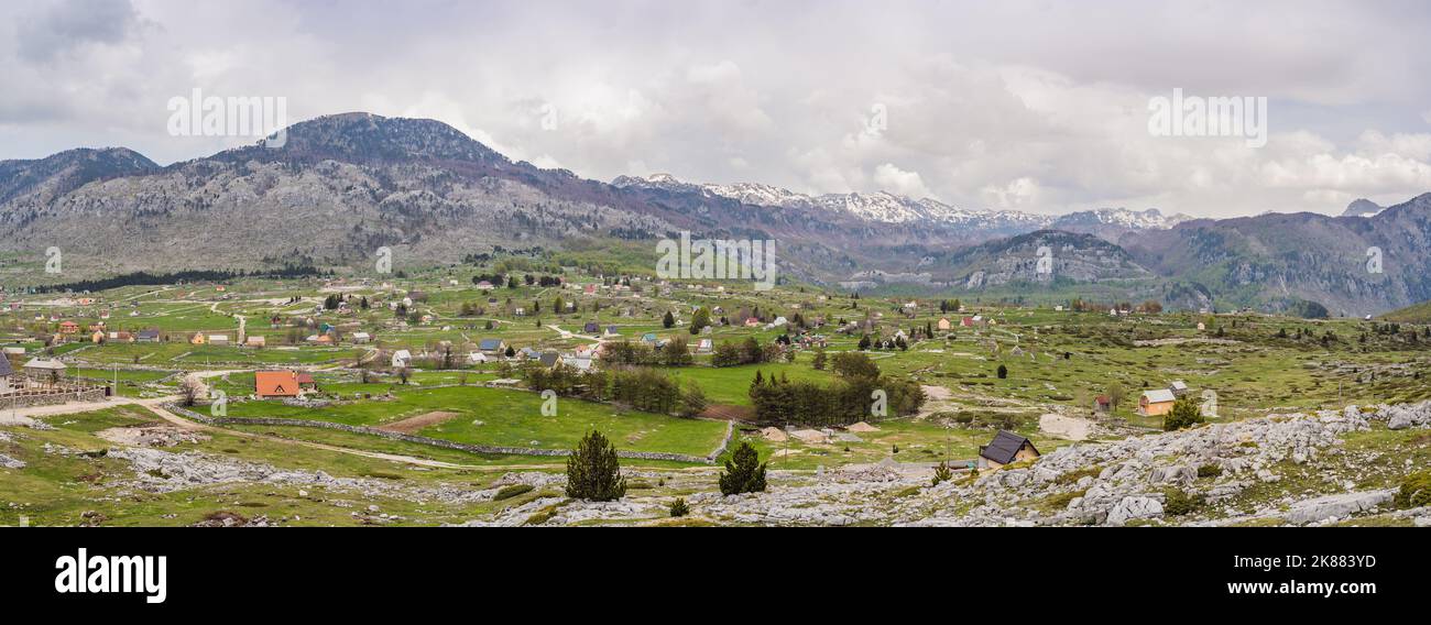 Cute cozy village in the mountains of Montenegro Stock Photo - Alamy