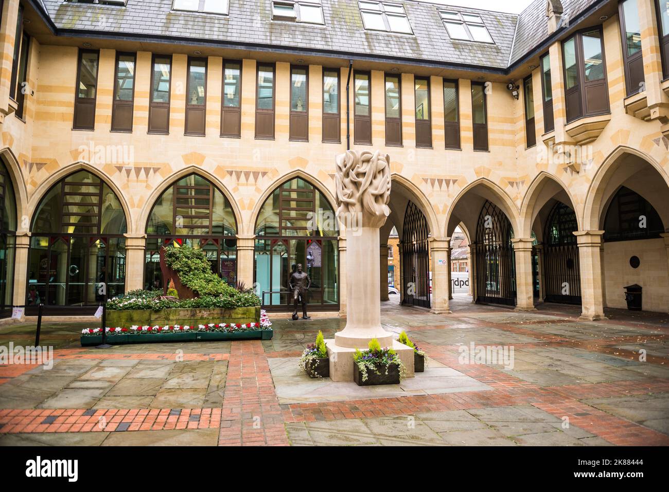The interior courtyard of the historic Guildhall building in ...