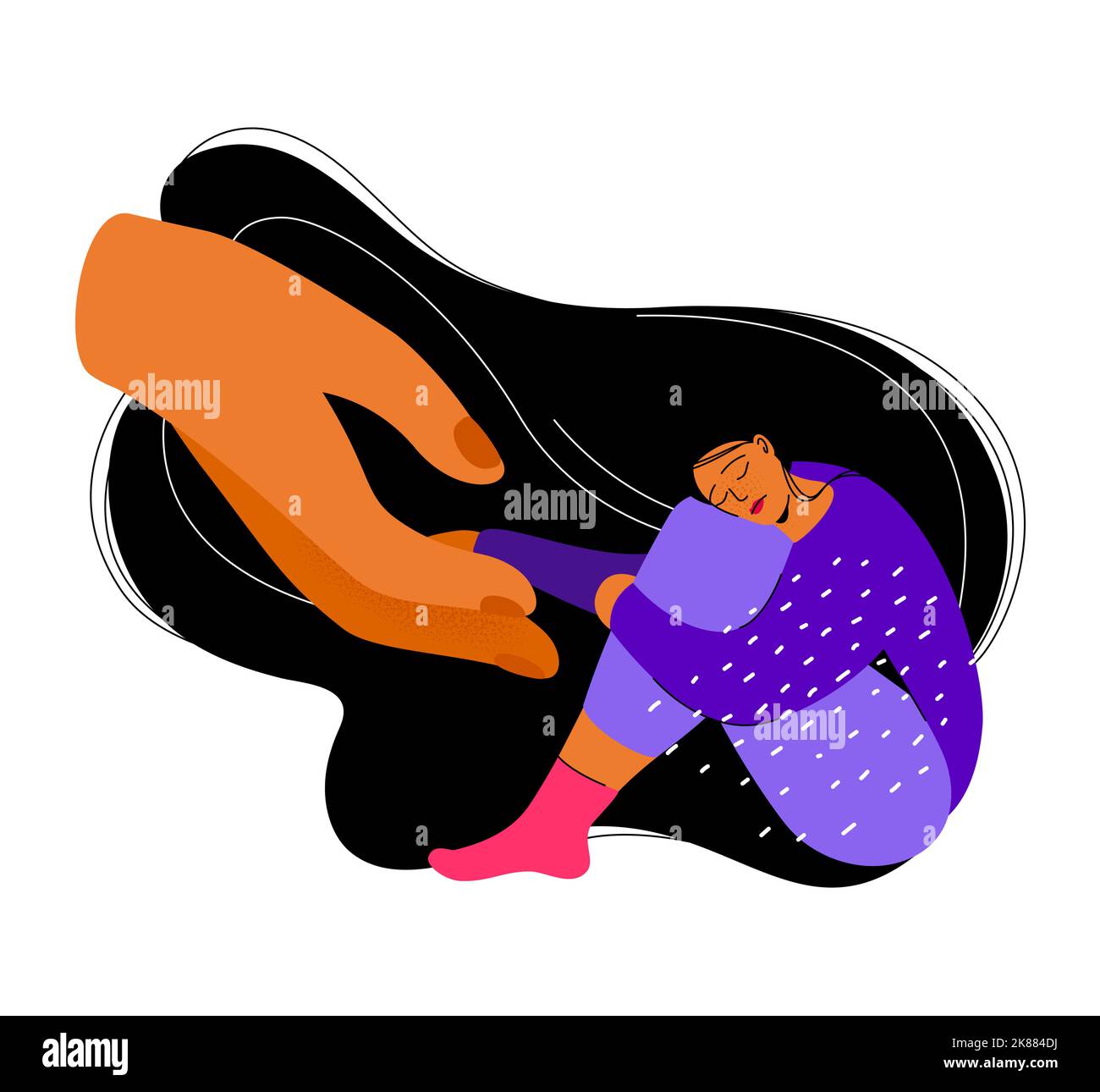 Helping hand - colorful flat design style illustration Stock Vector ...