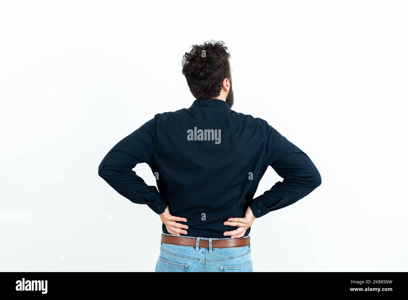 Man Standing Backwards Coming Up With New Amazing Ideas. Businessman ...