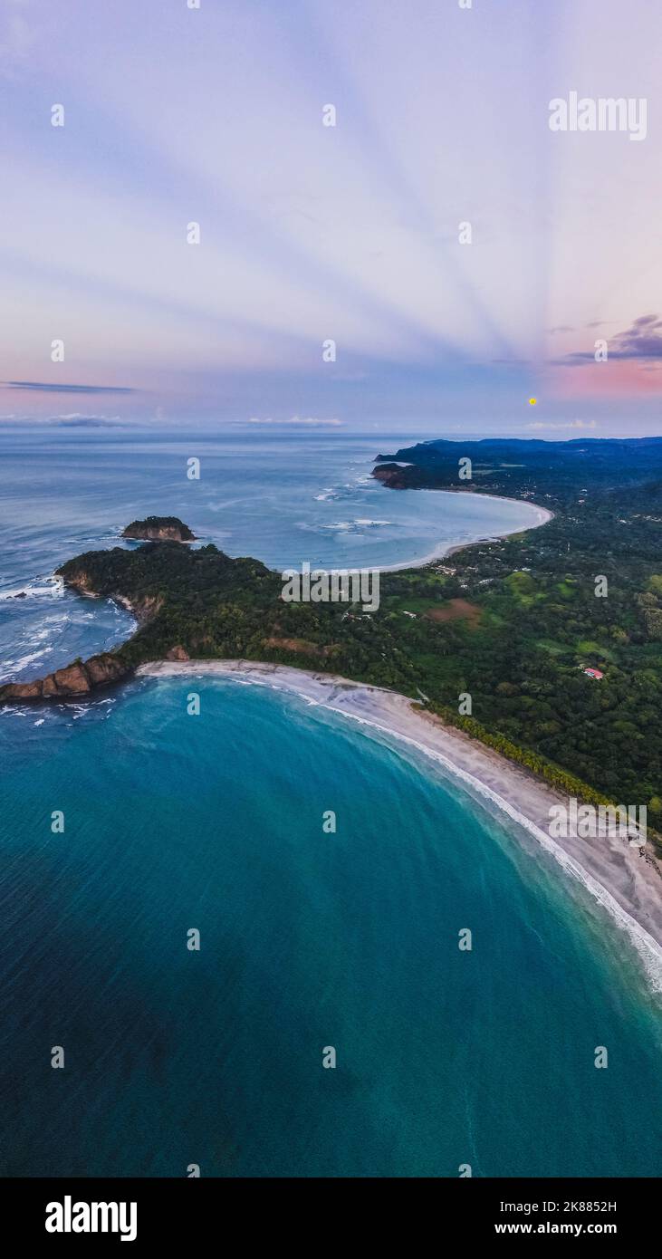 A vertical aerial of the Playa Flamingo beach in Costa Rica Stock Photo ...