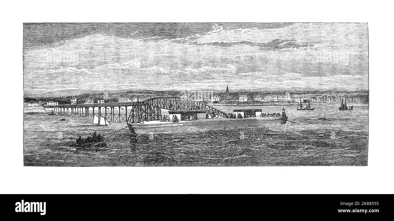 The new (1865) south side landing stage at the Pier Head for ferries ...