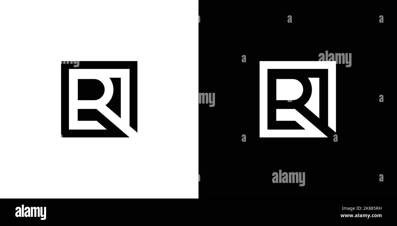 modern and unique letter R initials logo design Stock Vector Image ...