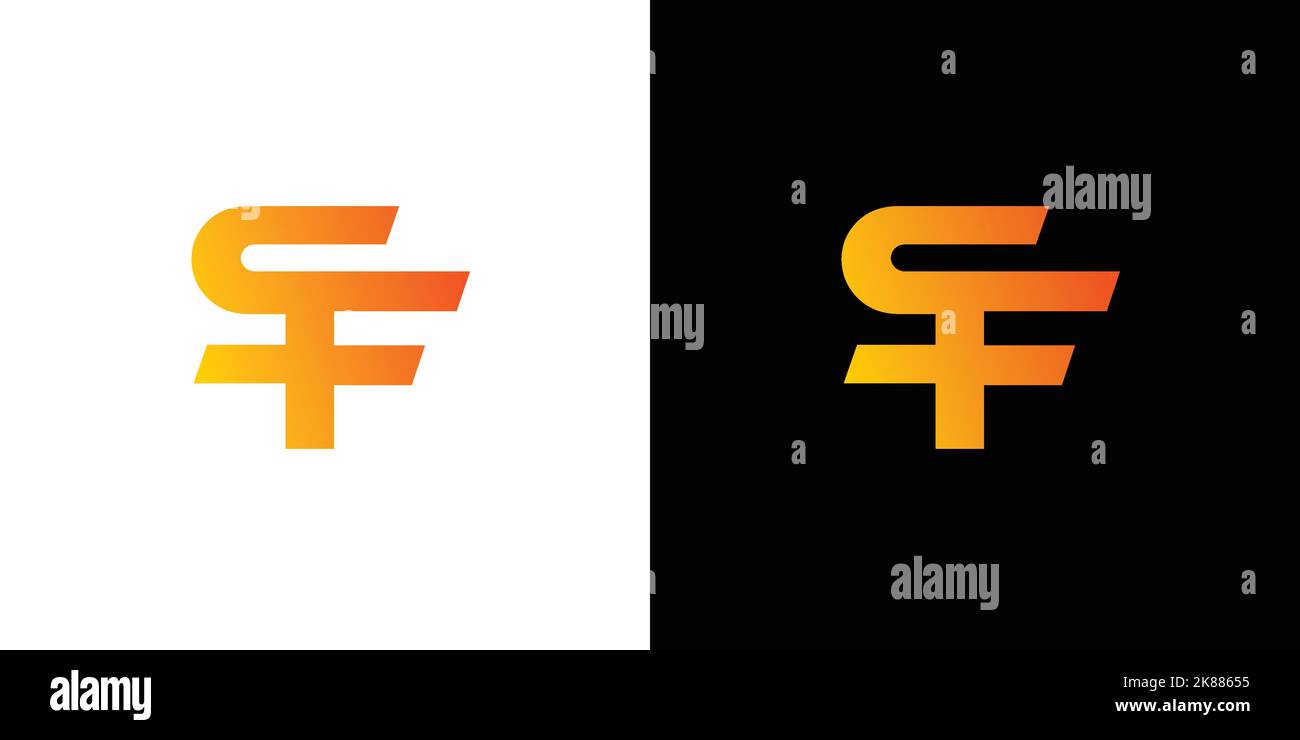 Modern and strong letter SF initials logo design Stock Vector Image ...